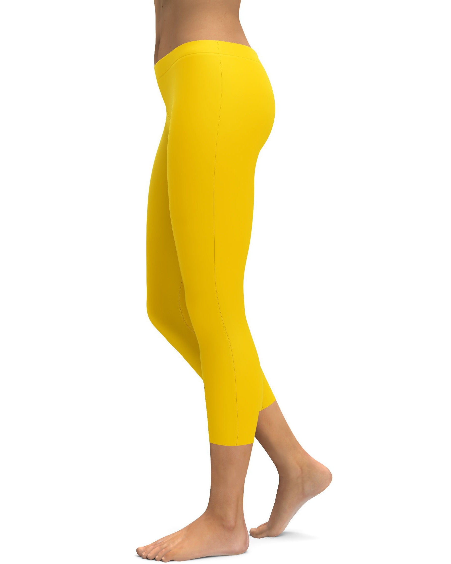 Solid Deep Yellow Capris – GearBunch