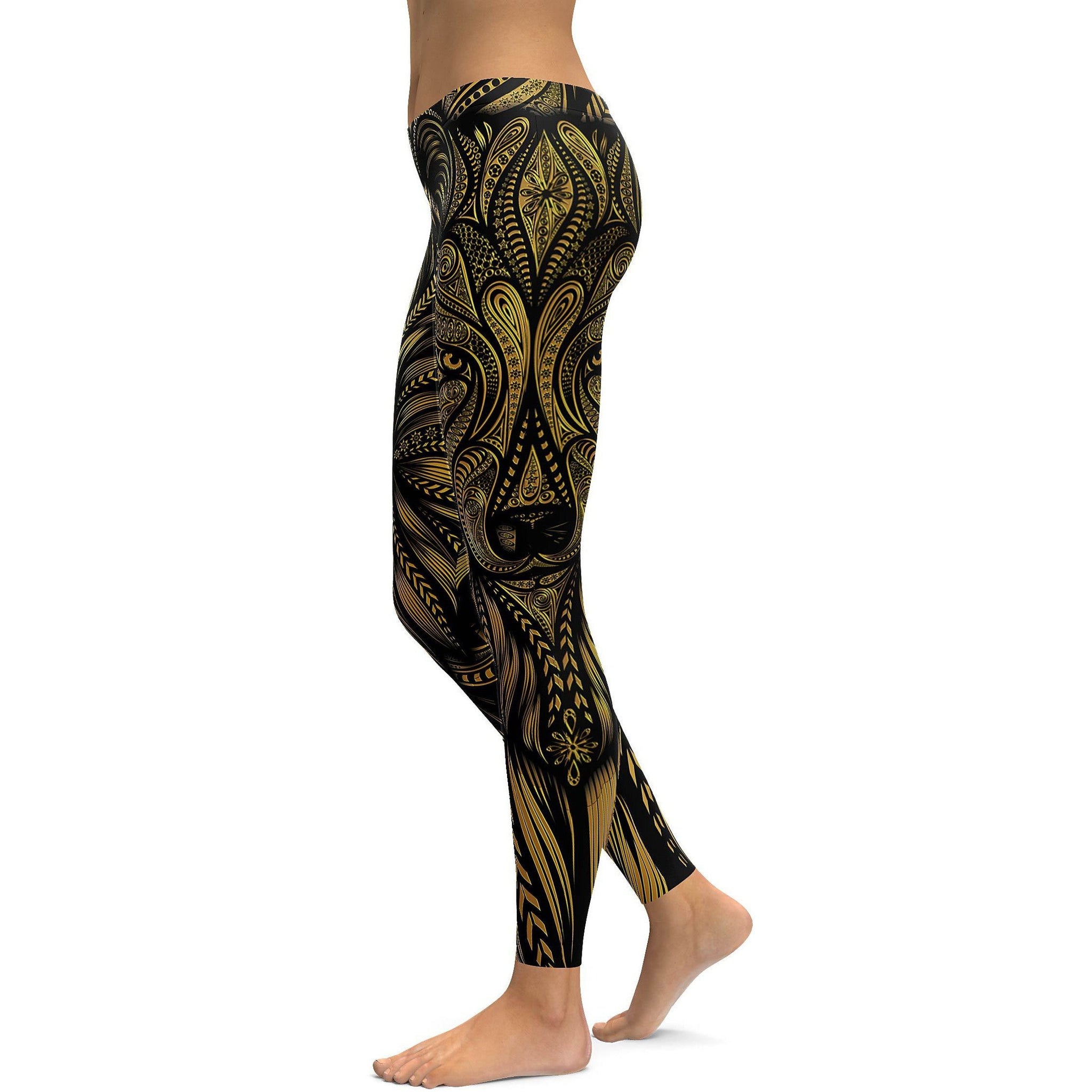 Golden Wolf Leggings | Women's Leggings | GearBunch
