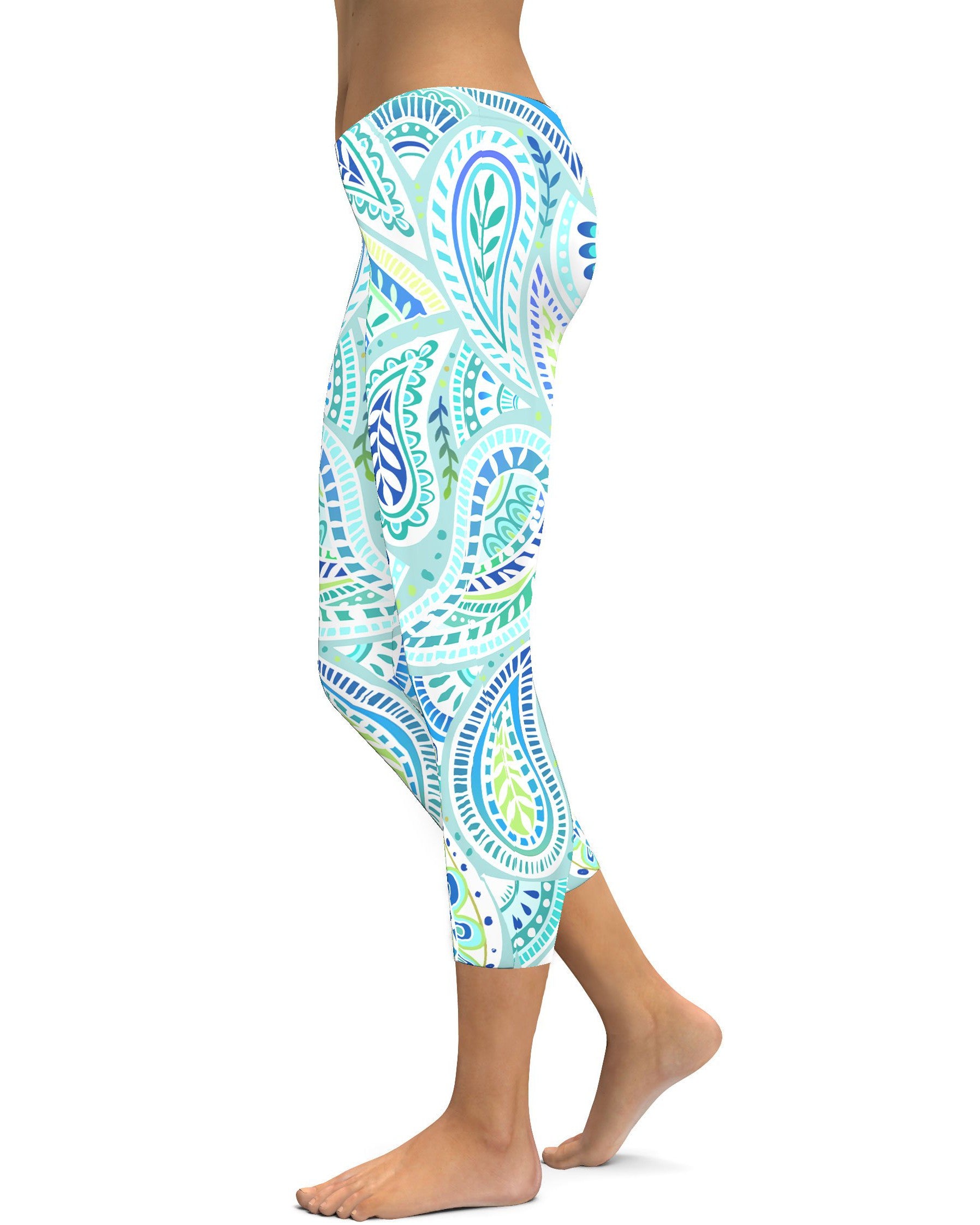 Blue and Green Paisley Capris – GearBunch