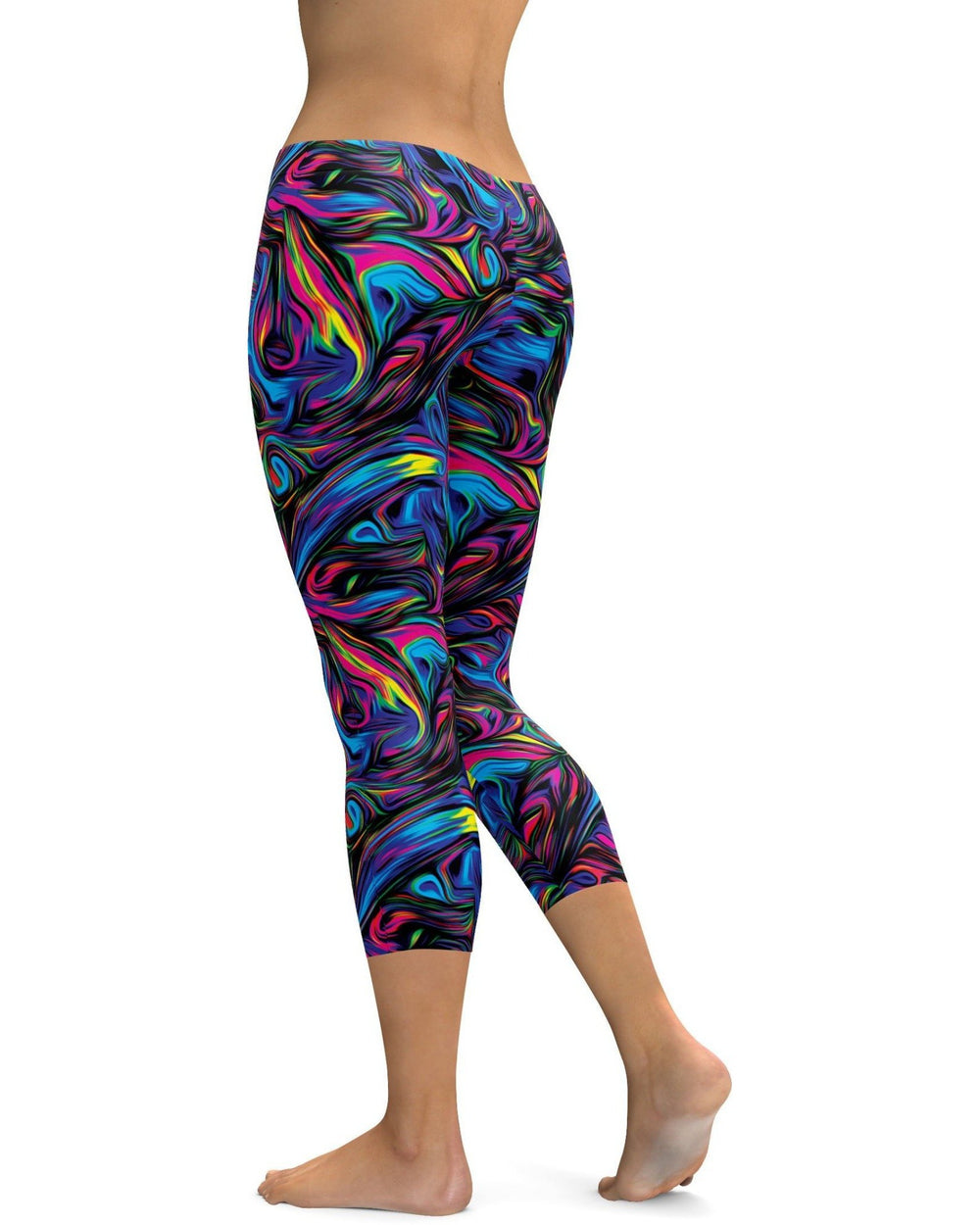 Psychedelic Neon Paint Capris | Women's Capris | GearBunch