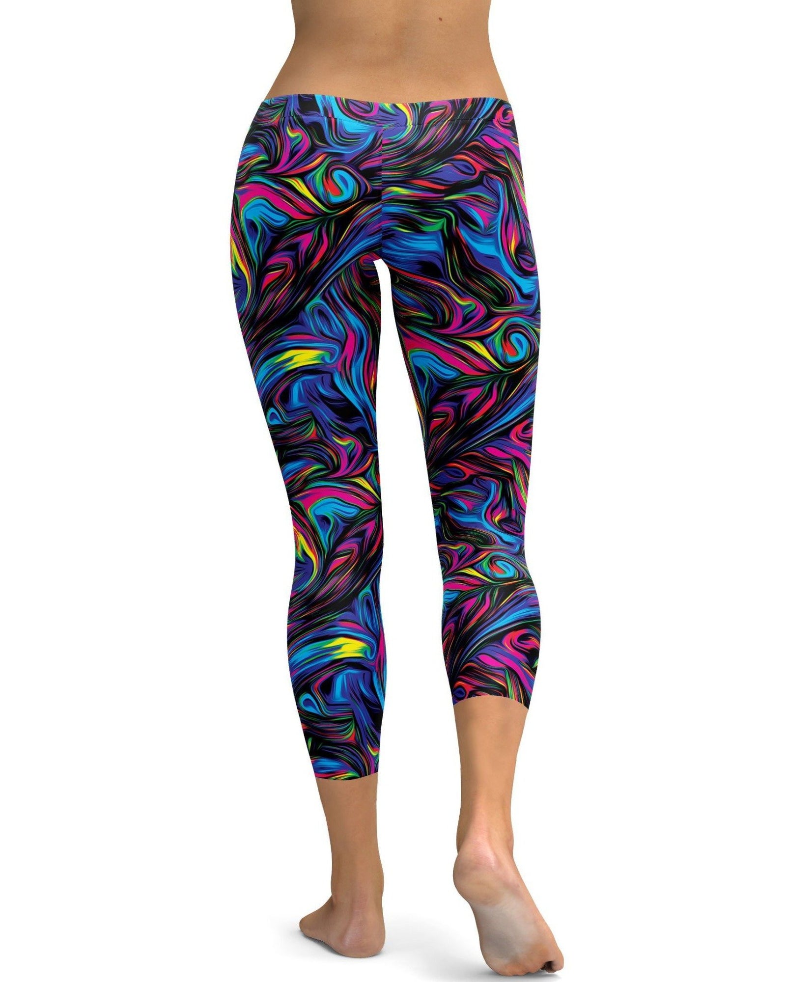 Psychedelic Neon Paint Capris | Women's Capris | GearBunch