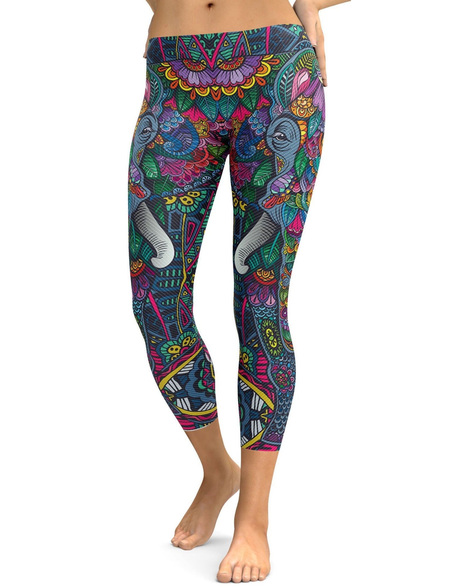 Colorful Elephant Capris | Women's Capris | GearBunch