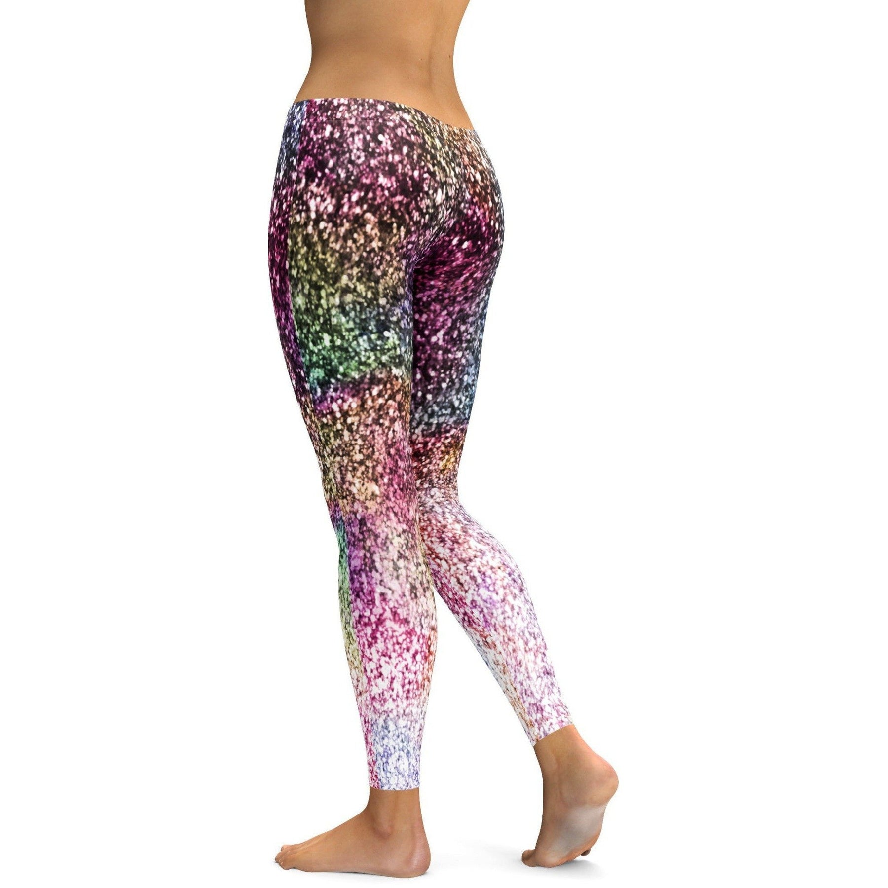 Womens Workout Colorful Sparkles Leggings Pink/Green/Blue | Gearbunch ...