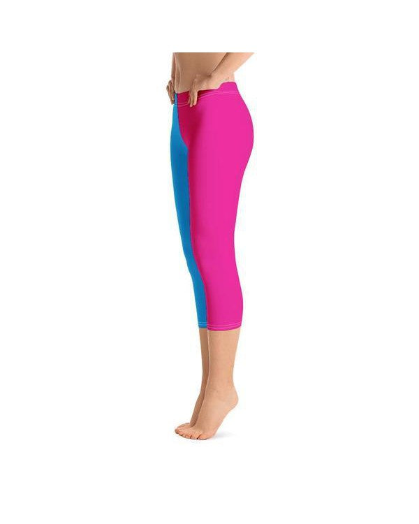 Two Tone Pink & Blue Capris | Women's Capris | GearBunch